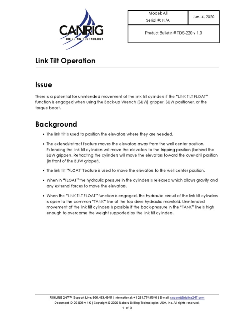 Pb220 - Link Tilt Operation | PDF | Elevator | Vehicles