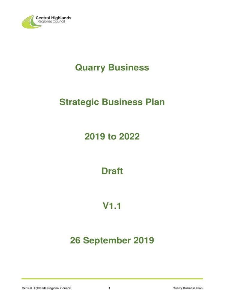 020 CHRC Quarry Business Plan Draft V1.1 26 September 2019 | PDF ...