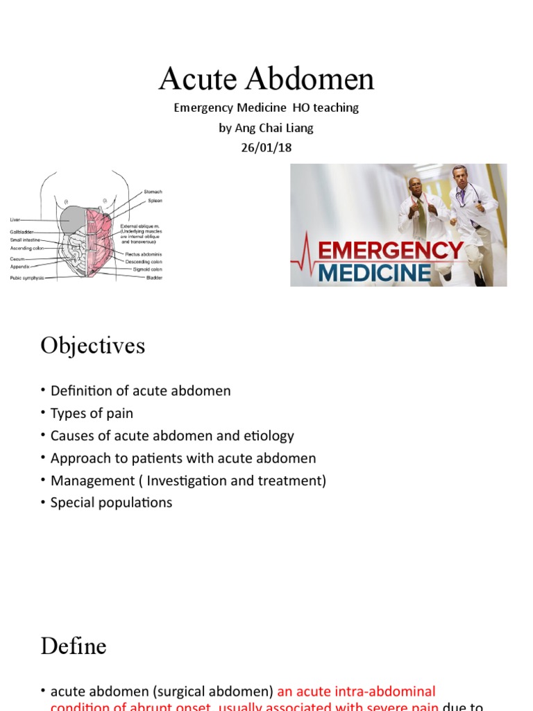 Acute Abdomen ED Approach | PDF | Abdomen | Pain