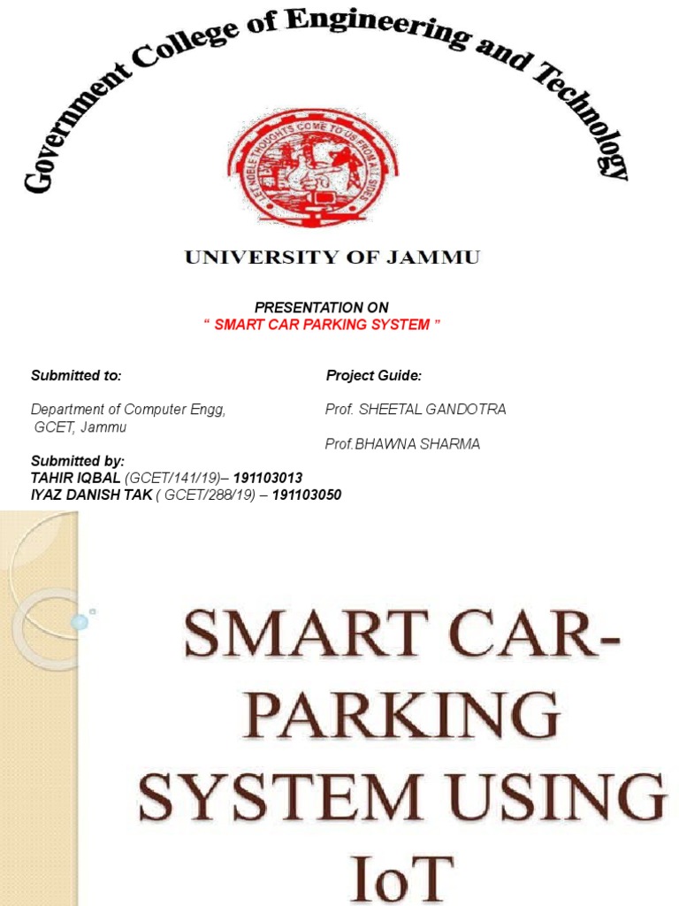 Presentation On: " Smart Car Parking System " | PDF