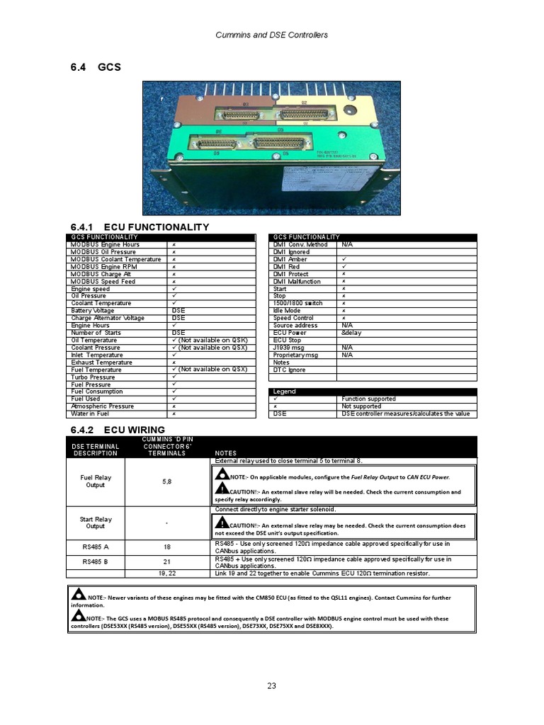 Cummins GCS Deepsea Wiring | PDF | Relay | Manufactured Goods