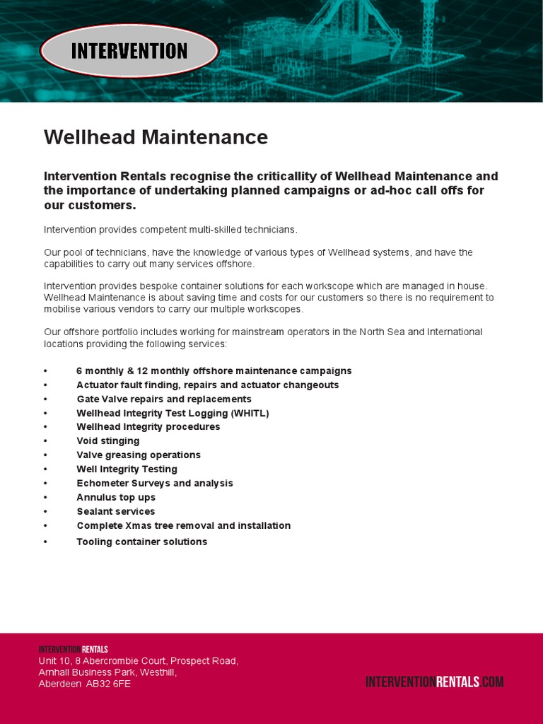 627a3b5a4ef51a801b5b3c62 Wellhead Maintenance | PDF