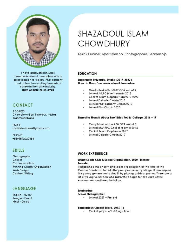 Shazadoul Islam Chowdhury. CV | PDF