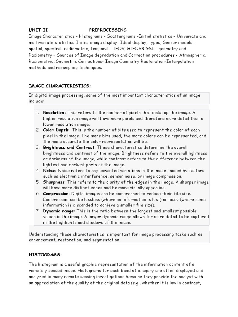 Image Preprocessing Techniques | PDF