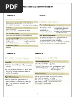 Menschen A1.1 Kursbuch - Lösungsschlüssel | PDF