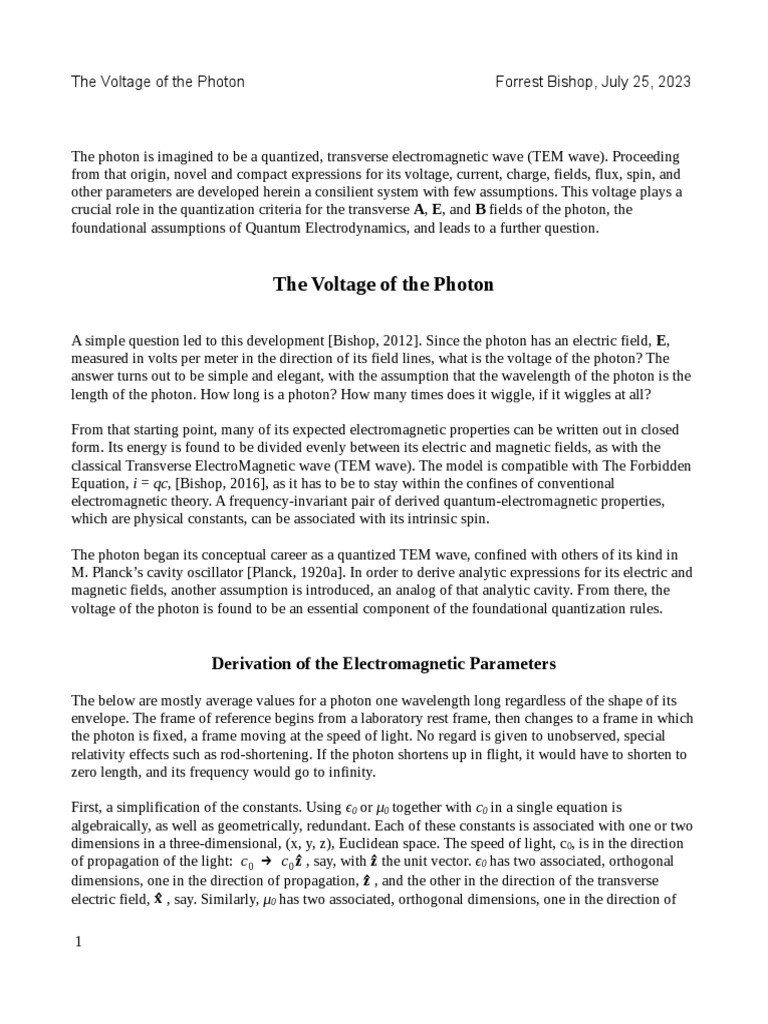 The Voltage of The Photon | PDF | Photon | Waves