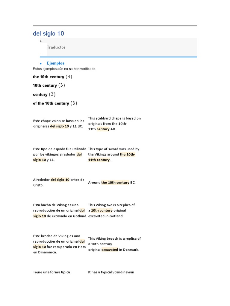Del Siglo 10: Traductor | PDF