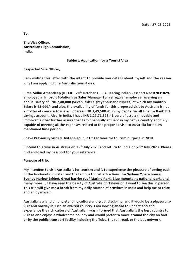 Australia COVER LETTER | PDF