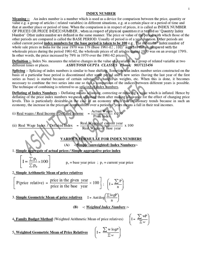 Understanding Index Numbers | PDF
