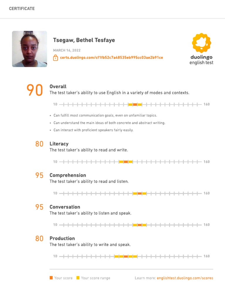 English Proficiency Certificate | PDF