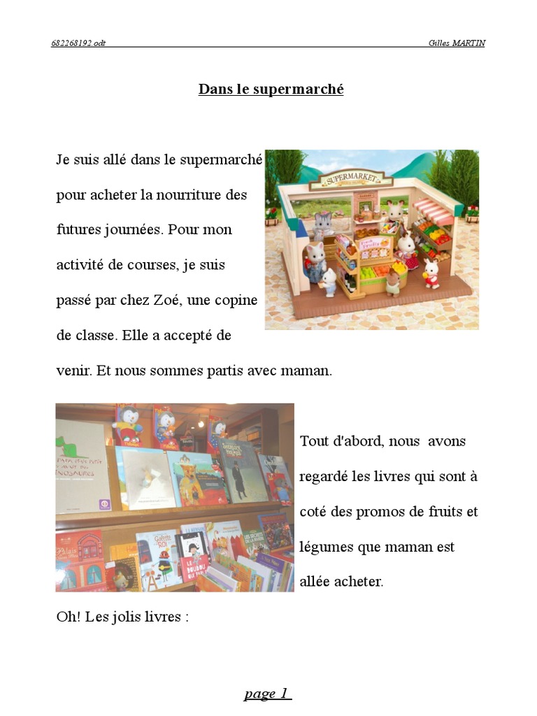 06 Dans Le Supermarché Lecture Sons CH Ou É On | PDF