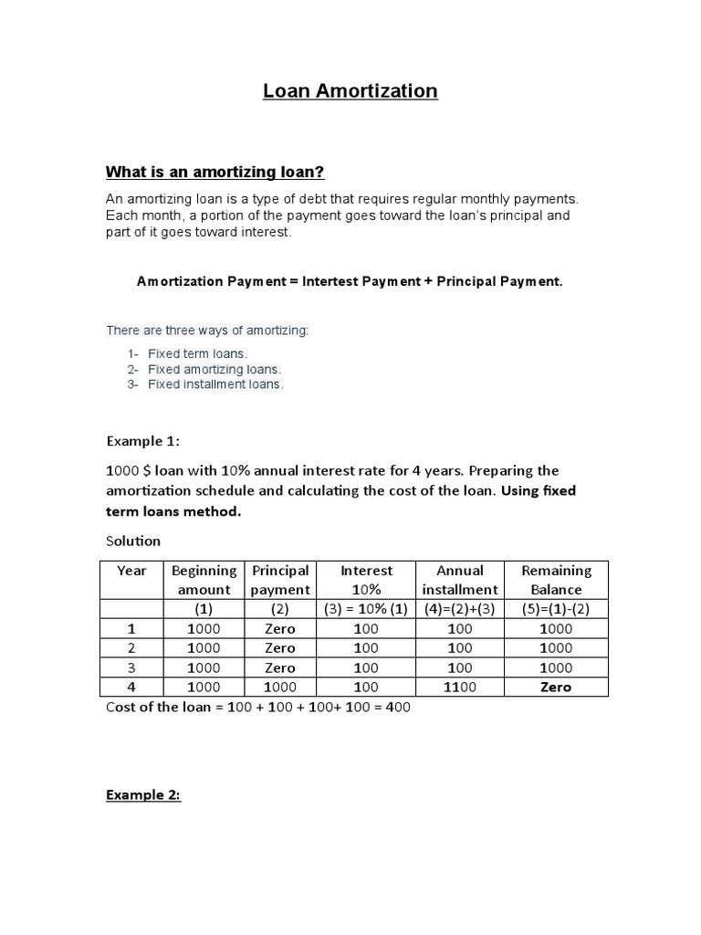 Loan Amortization | PDF