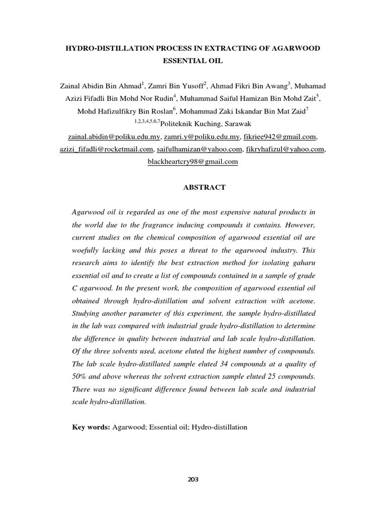 Hydro-Distillation Process in Extracting | PDF | Nature | Chemistry