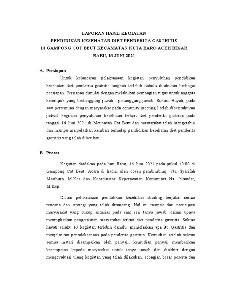 Laporan Hasil Kegiatan Pdf