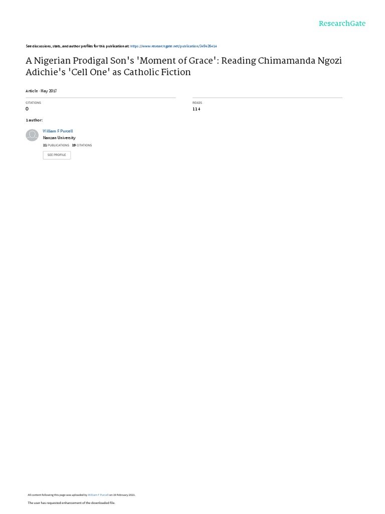 Adichie Cell One Purcell | PDF