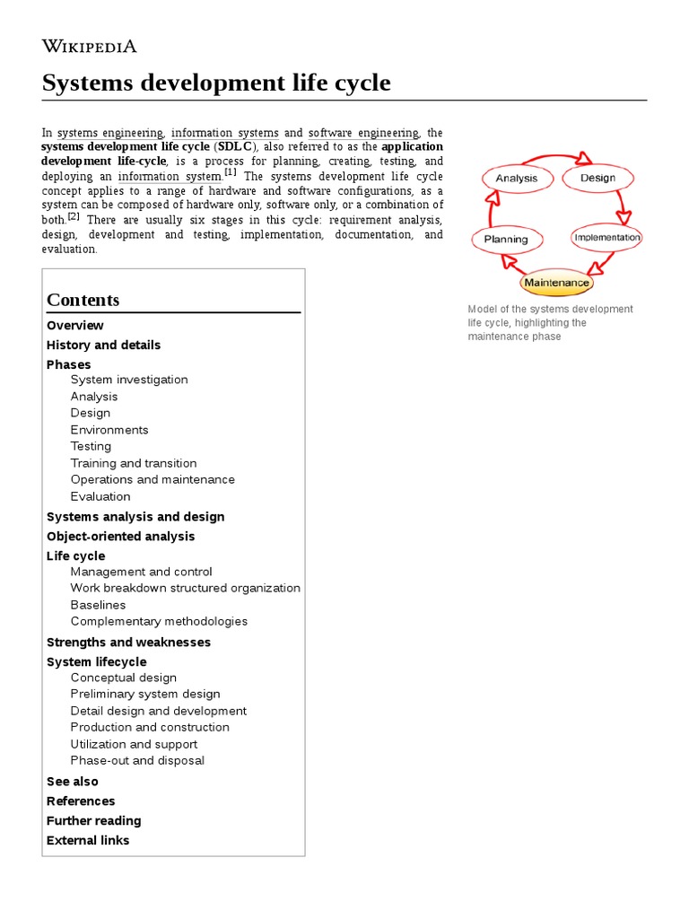 Systems Development Life Cycle Phases | PDF