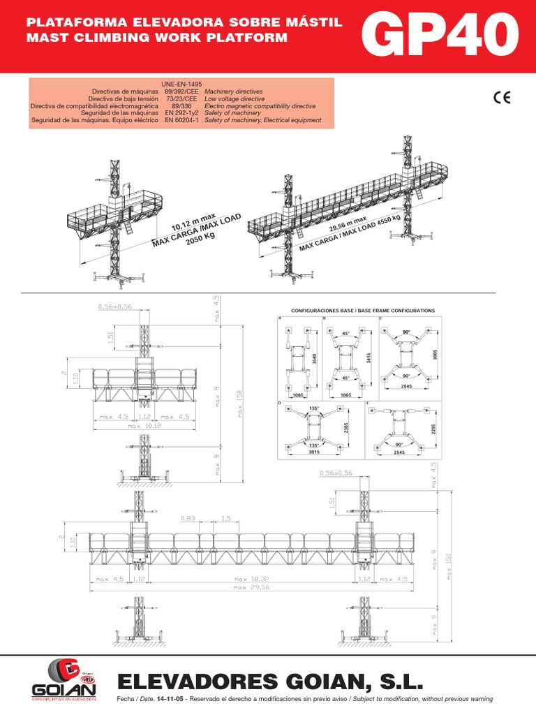 Plataforma Elevadora GP40 de Goian | PDF