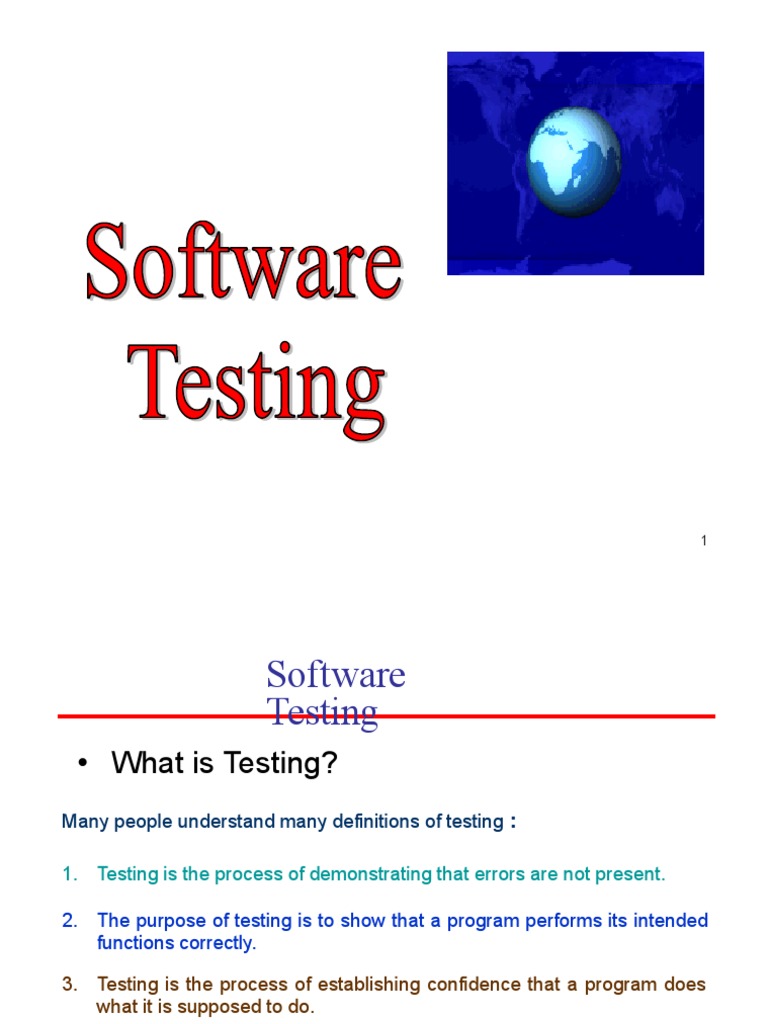 Software Testing Lec 1-3 | PDF Software Testing Lec 1-3 | PDF