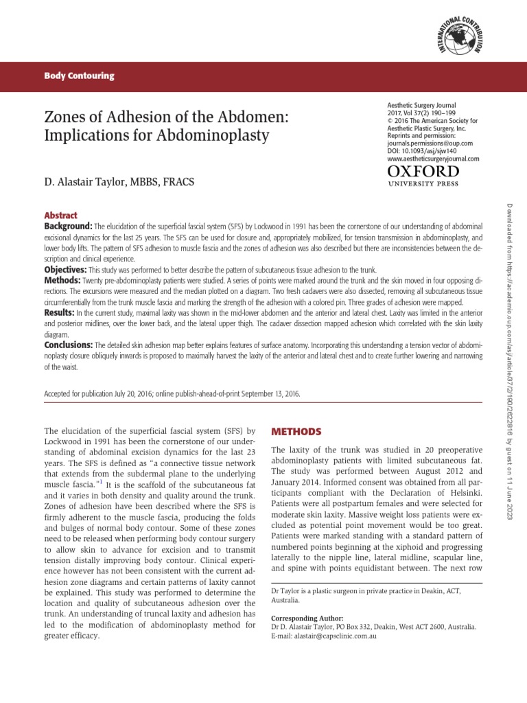 Abdo Zones of Adhesion | PDF