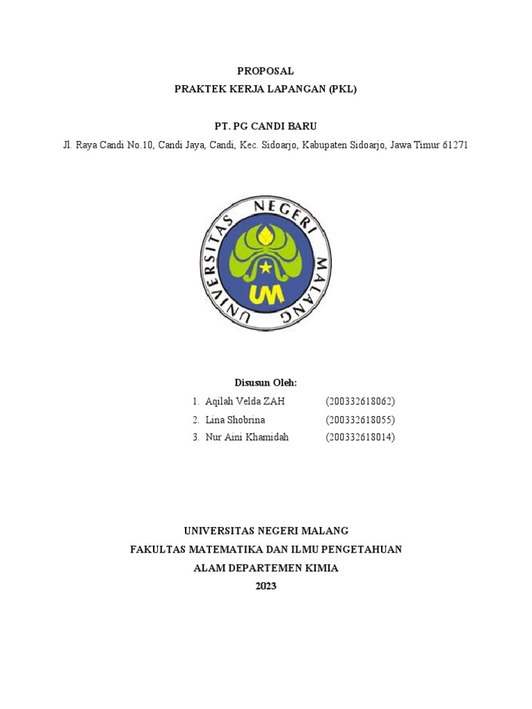 Proposal Magang Pt. PG Candi Baru | PDF
