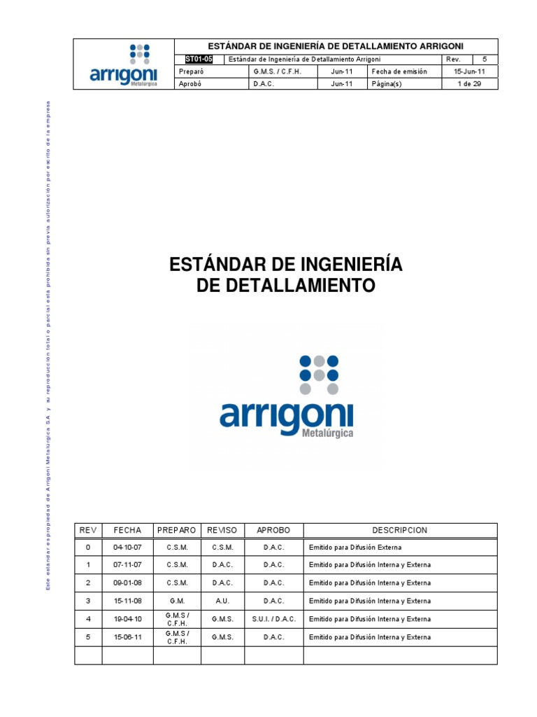 Estándar de Detallamiento Arrigoni S.A. | PDF