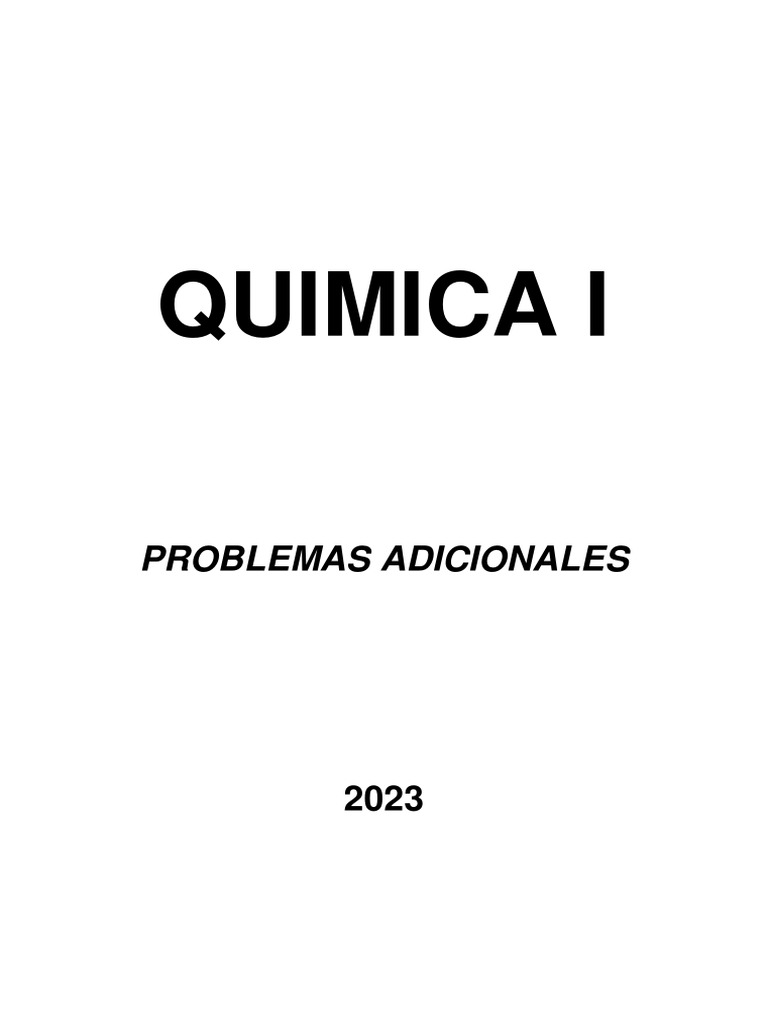 Guía de Problemas Adicionales Quimica General 2023 2C | PDF