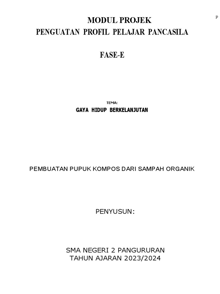 MODUL - P5 - FASE - E Kompos | PDF