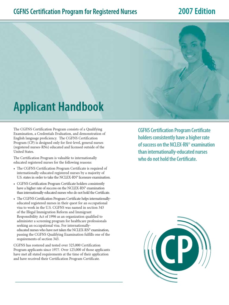 Cgfns Form | PDF | Licensure | Nursing