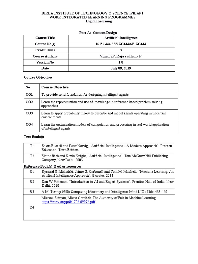 Is ZC444 Course Handout | PDF