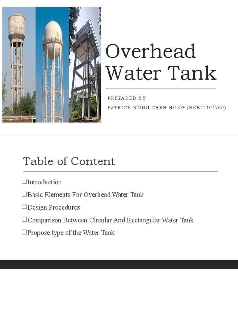 Overhead Water Tank, Presentation Slides | PDF