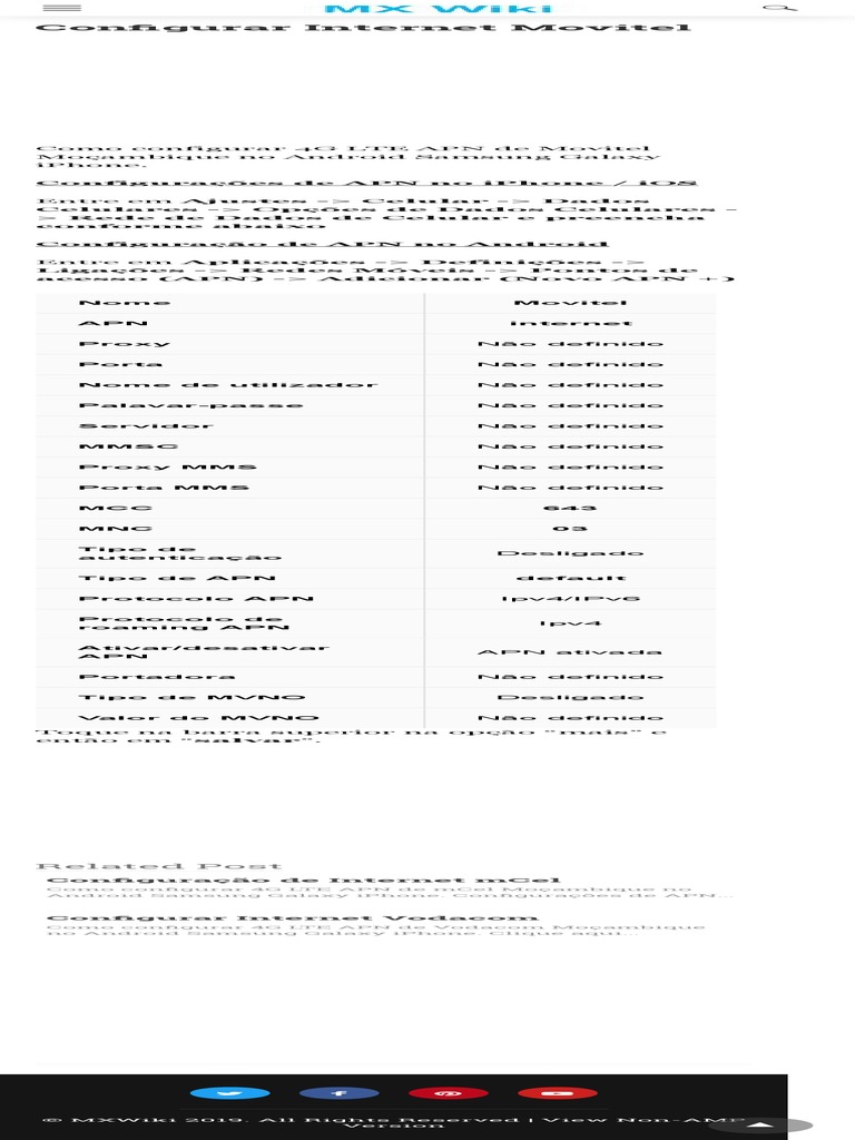 Configurar Internet Movitel 2023 - 4G LTE 5G APN | PDF