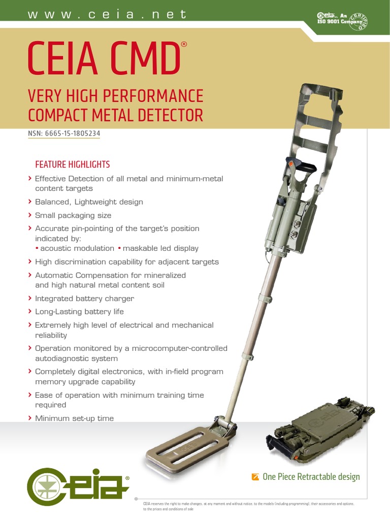 Ceia CMD: Very High Performance Compact Metal Detector | PDF