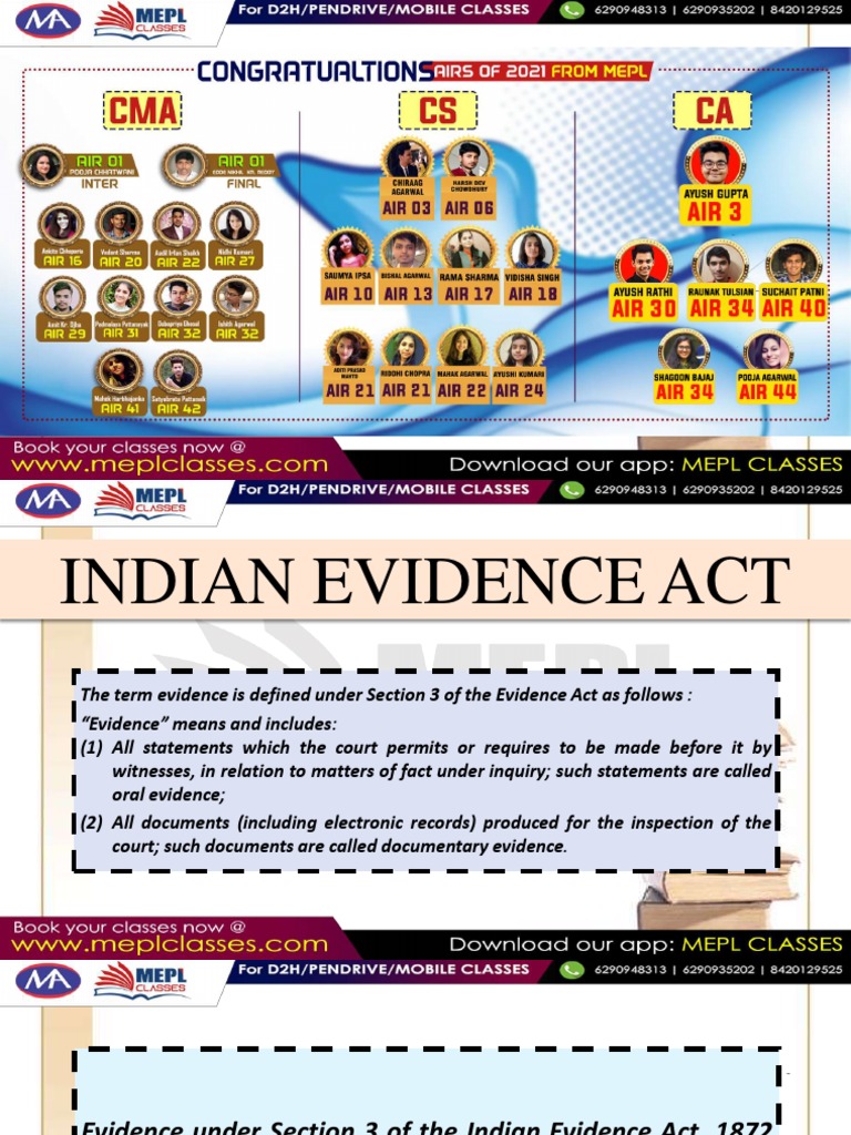 Indian Evidence Act | PDF | Evidence | Evidence (Law)