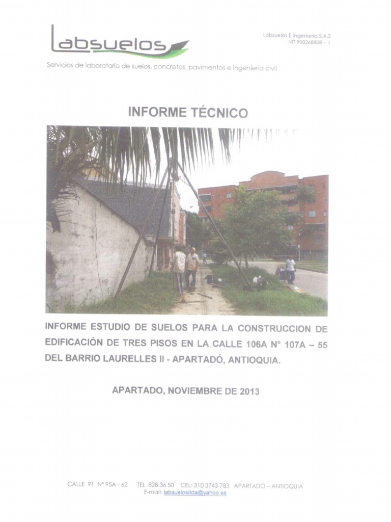 Informe de Estudio de Suelos para 3 Pisos | PDF
