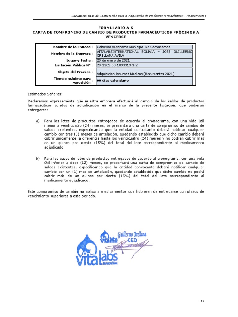 Formulario A-5 | PDF