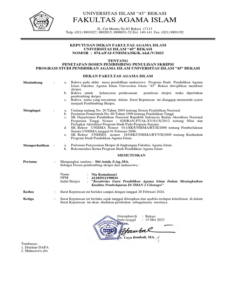 SK Nia Komalasari PDF | PDF