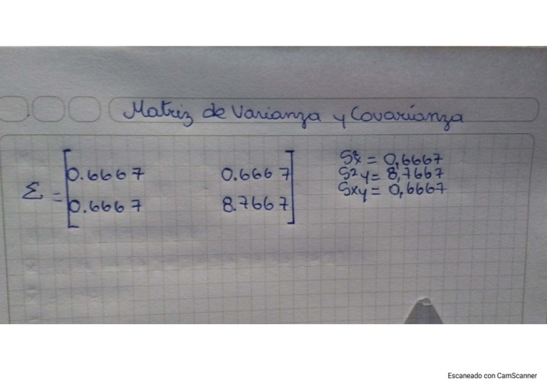 Matriz de Varianza y Covarianza | PDF