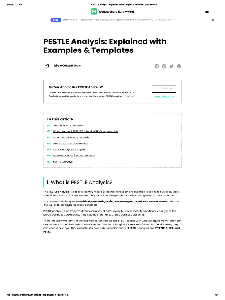 PESTLE Analysis - Explained With Examples & Templates - EdrawMind | PDF ...