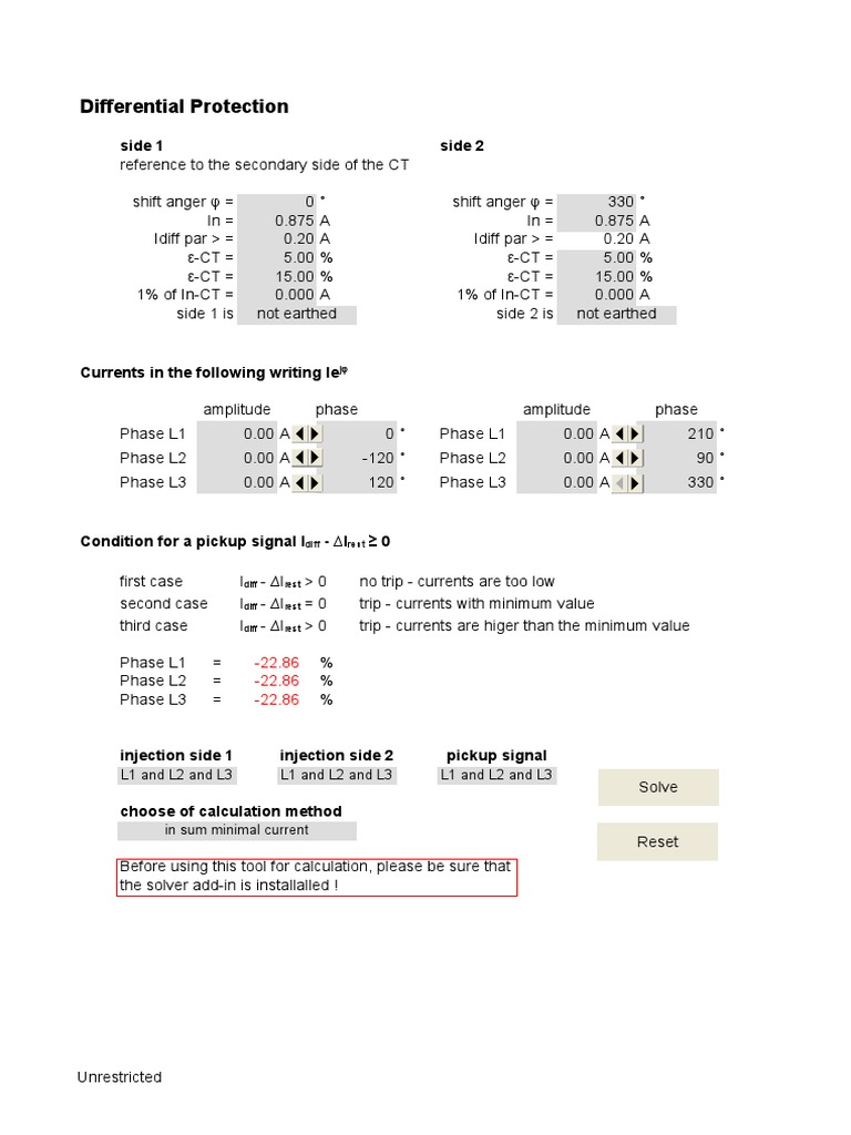 Differential Protection Calculation Guide | PDF | Phase (Waves ...
