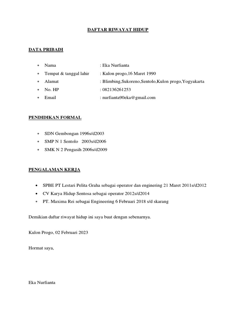 CV Eka Nurfianta | PDF