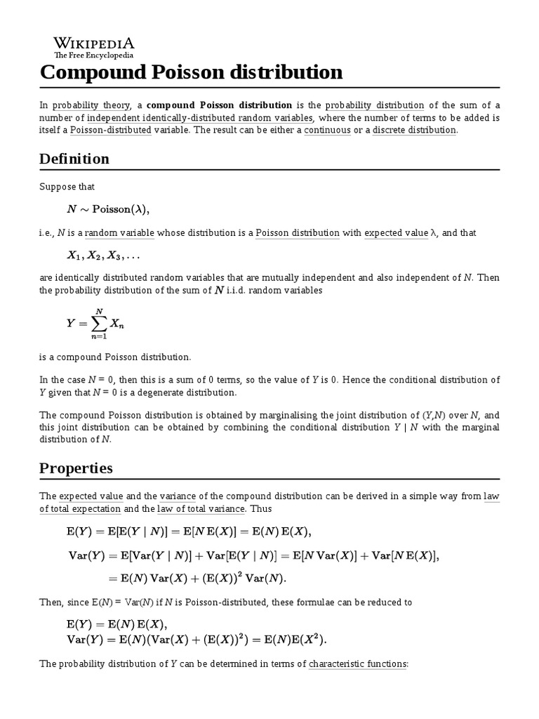 Compound Poisson Distribution | PDF | Probability Distribution ...