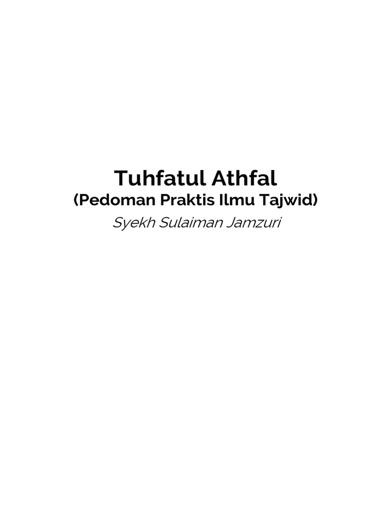 Tuhfatul Atfal | PDF