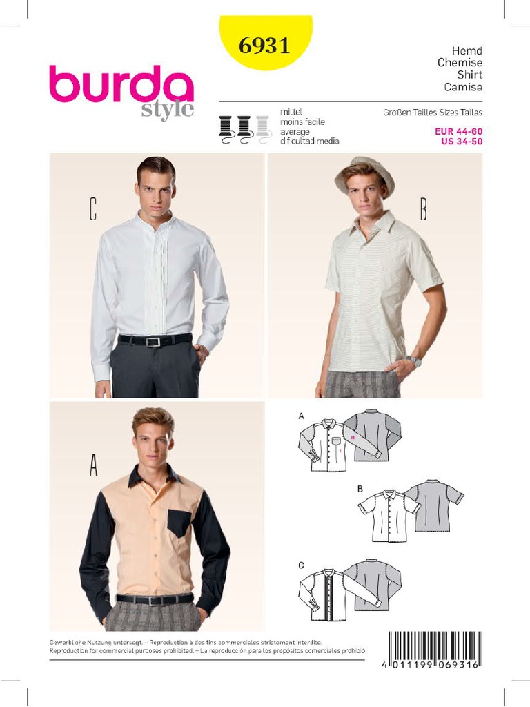 CAMISAS DE HOMBRE 3 MODELOS - PDF Versión 1 | PDF