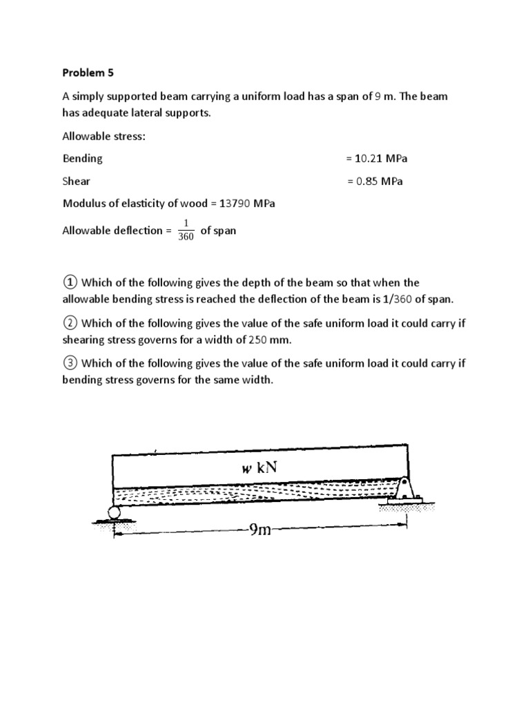 Problem 5 | PDF | Bending | Beam (Structure)
