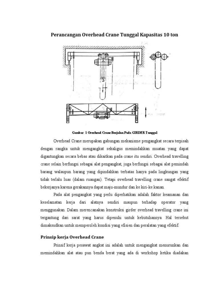 Perancangan Overhead Crane 10 Ton | PDF