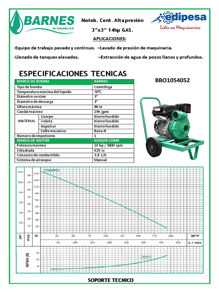 Motob. Cent. Alta Presion 3x3 BARNES KOHLER | PDF