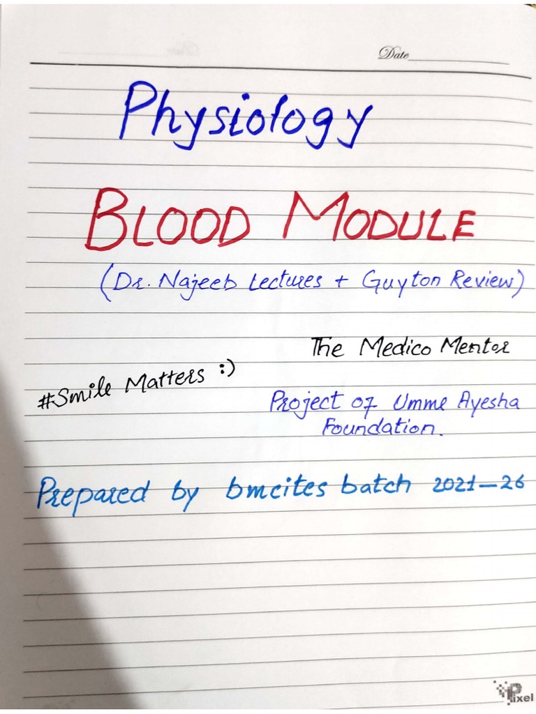Blood Physio ( Guyton Review) | PDF