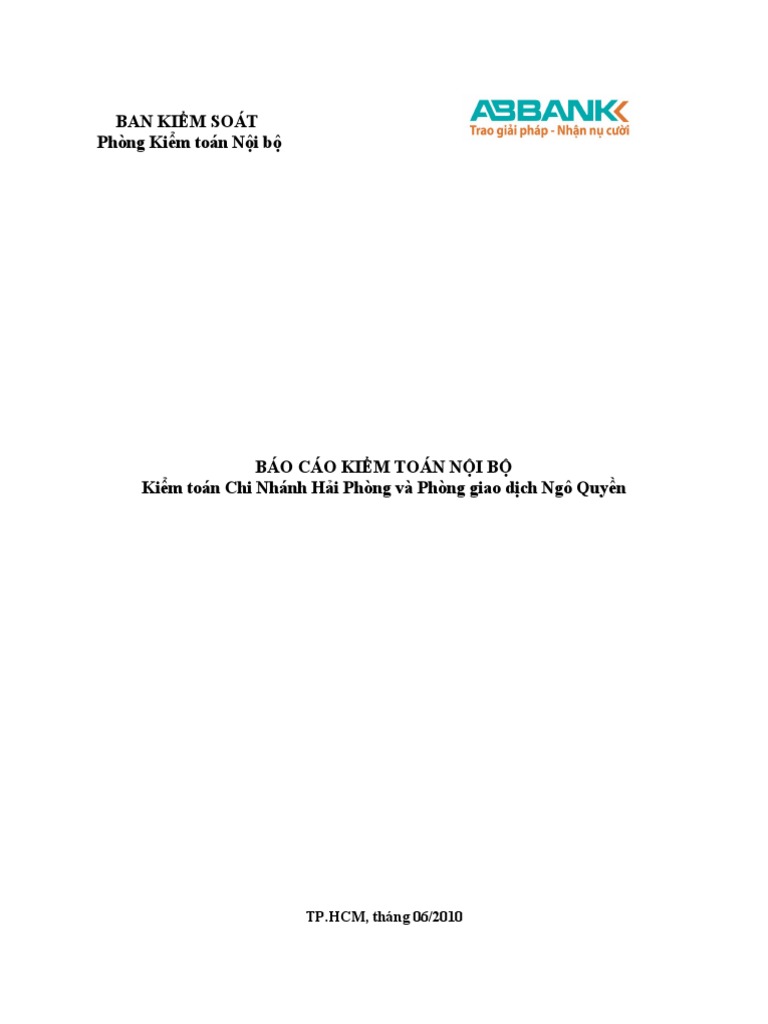 Bcáo kiểm toán - HPhòng 6-2010 | PDF