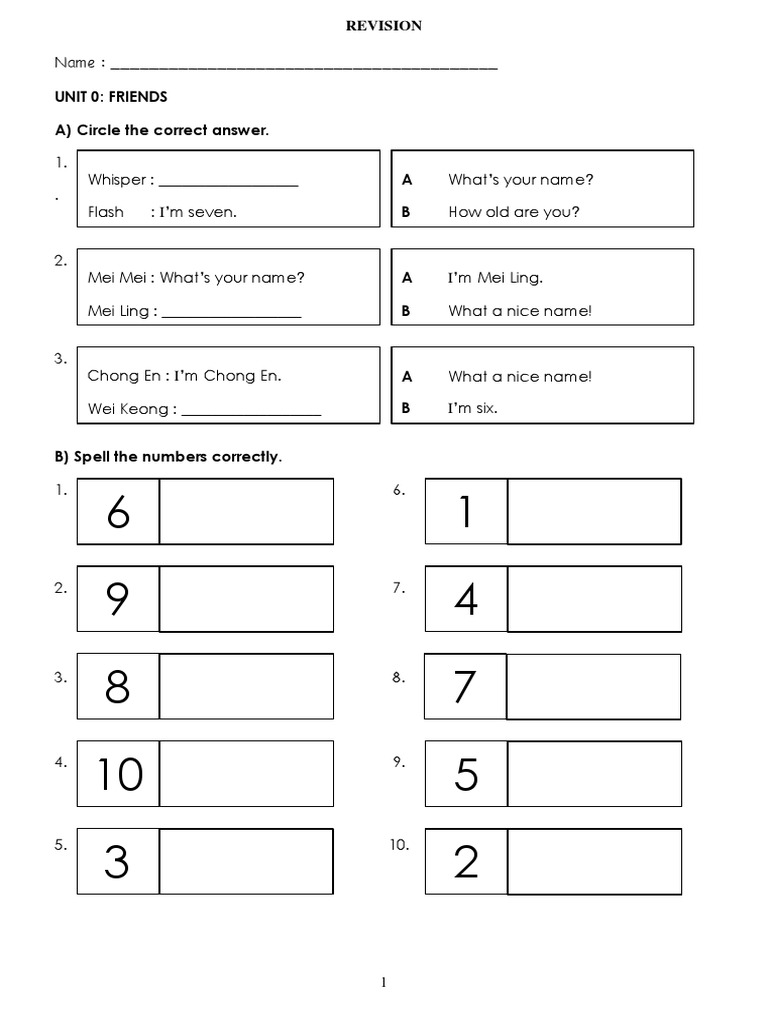 Revision Year 1 English Cefr | PDF | Foods