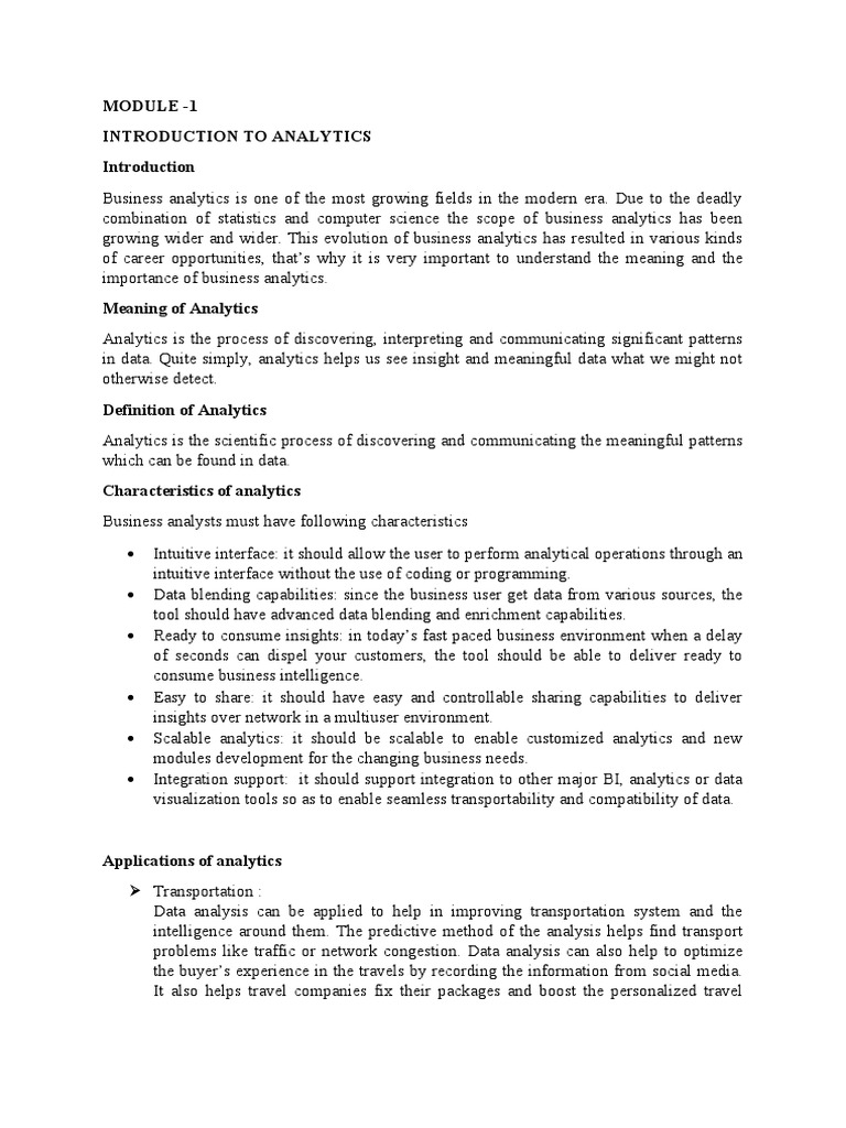 Business Analytics | PDF | Analytics | Data Analysis